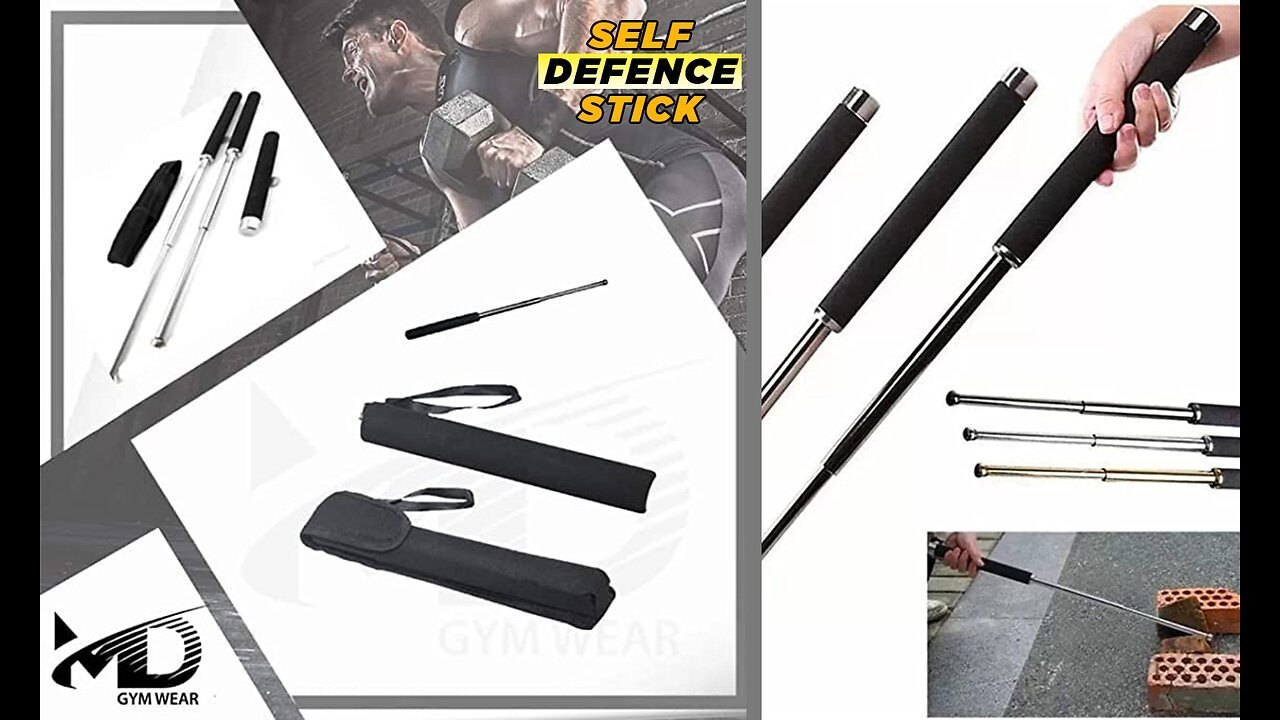 Multifunction Portable Heavy Metal Collapsible Stainless Steel Safety Stick