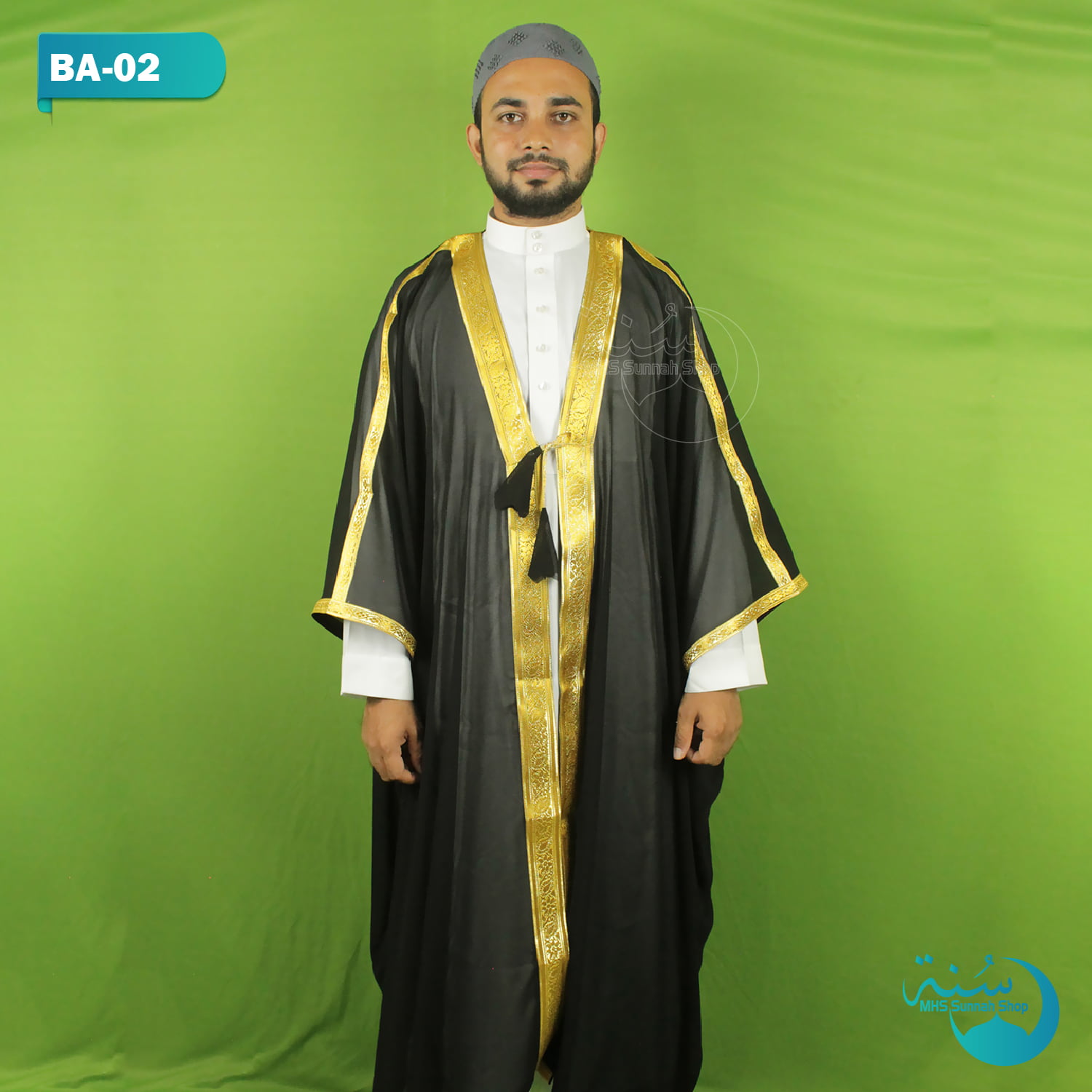 Black Color Comfortable Bangladeshi Imam Dress Aba Kaaba Thobe for Men