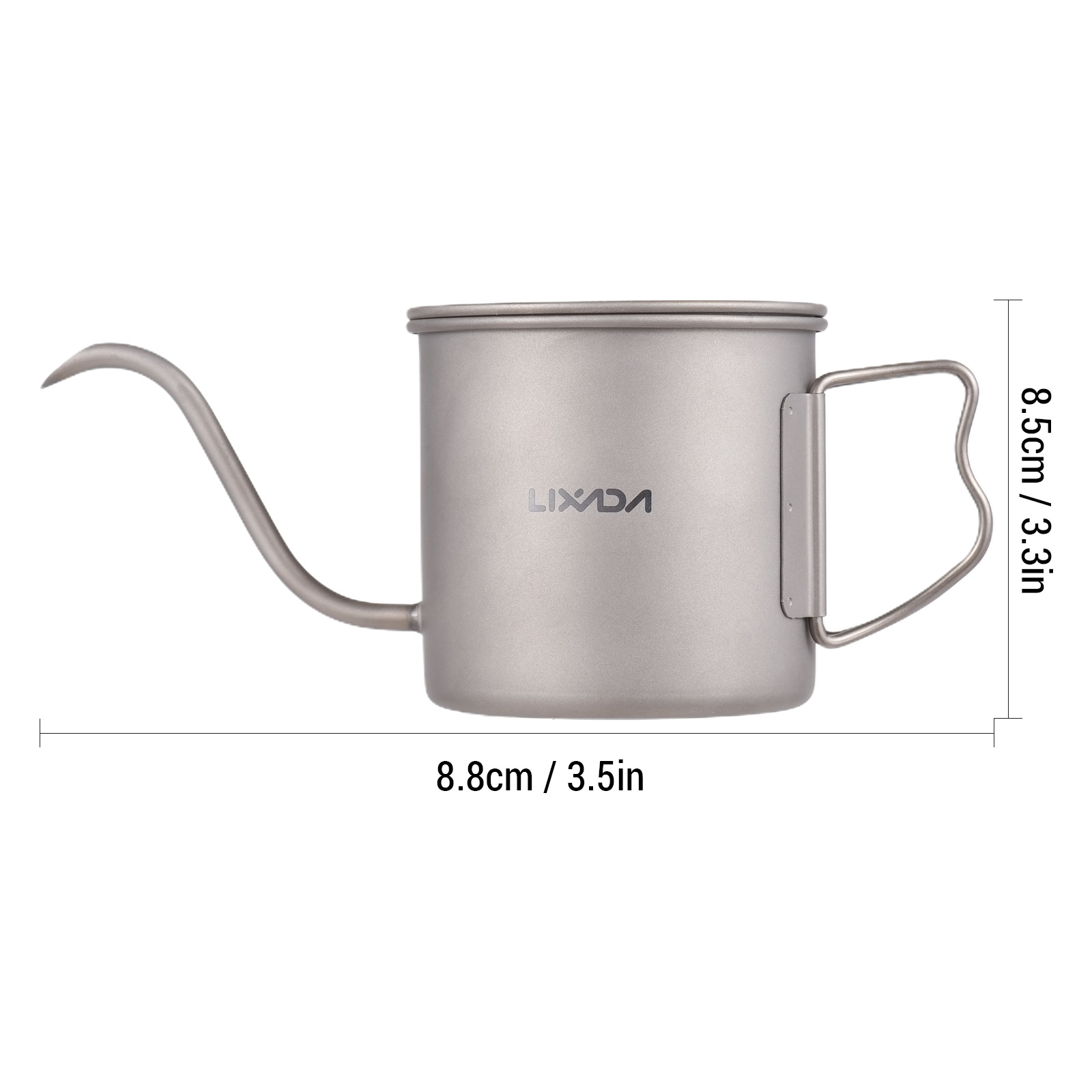 Lixada 400ml Titanium Coffee Pour Over Kettle Coffee Mini Tea Water Camping Pot Stove Top Coffee ...