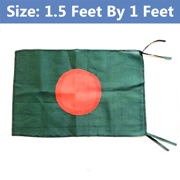 (1.5 By 1) Feet Bangladesh National Flag Set A China Fabric Potaka ...