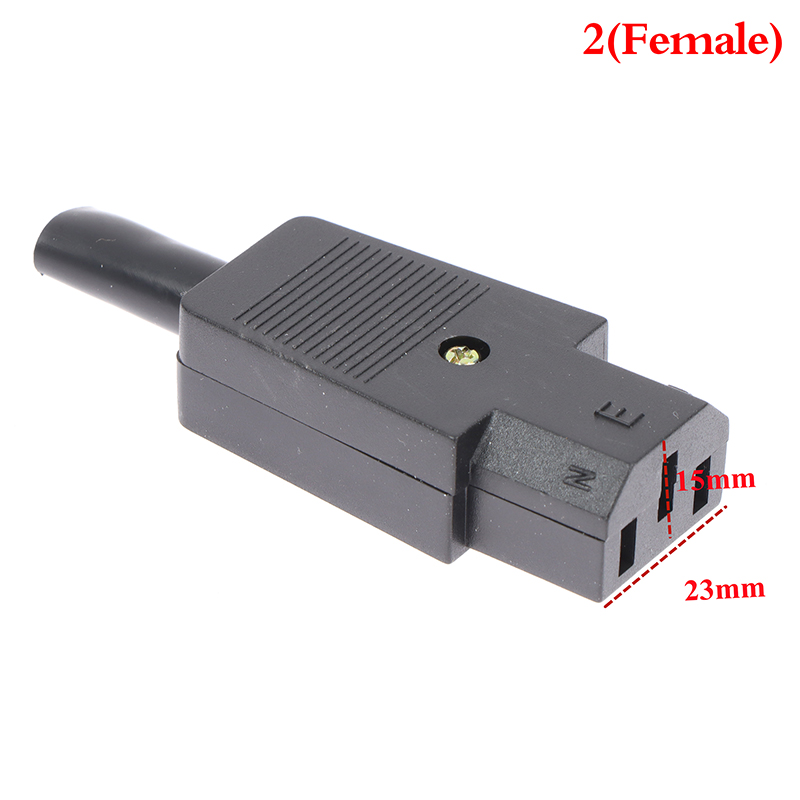 AC 3Pin Socket Straight Cable Plug Connector C13 C14 10A 250V Female ...