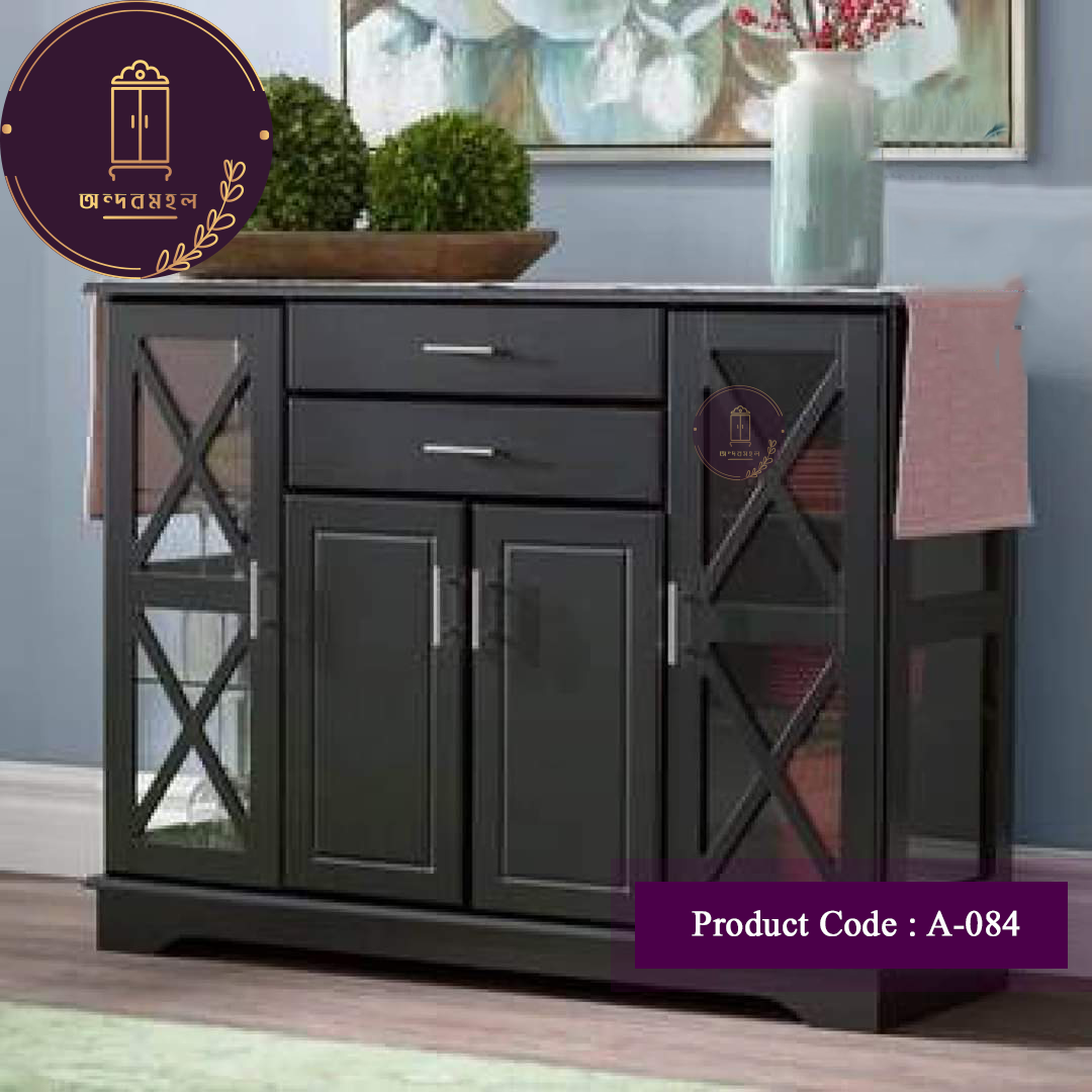 Andormahal Classic Kitchen Cabinet glass view (MDF) | Daraz.com.bd