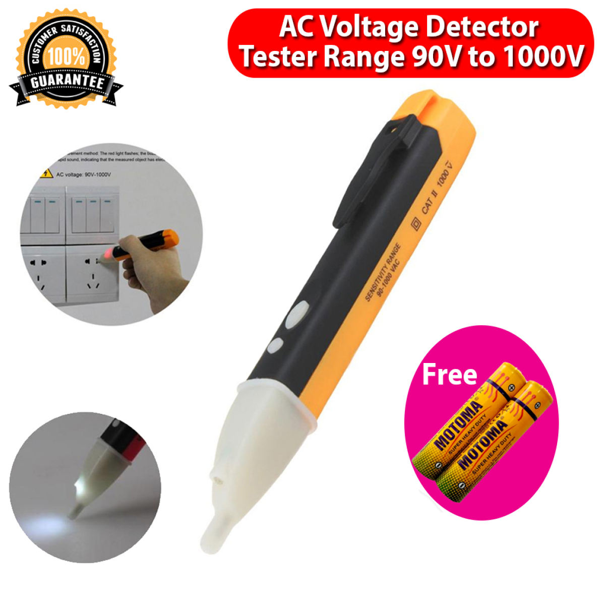 AC Voltage Detector NCV Non-Contact Tester Pen Voltmeter Sensor Test ...