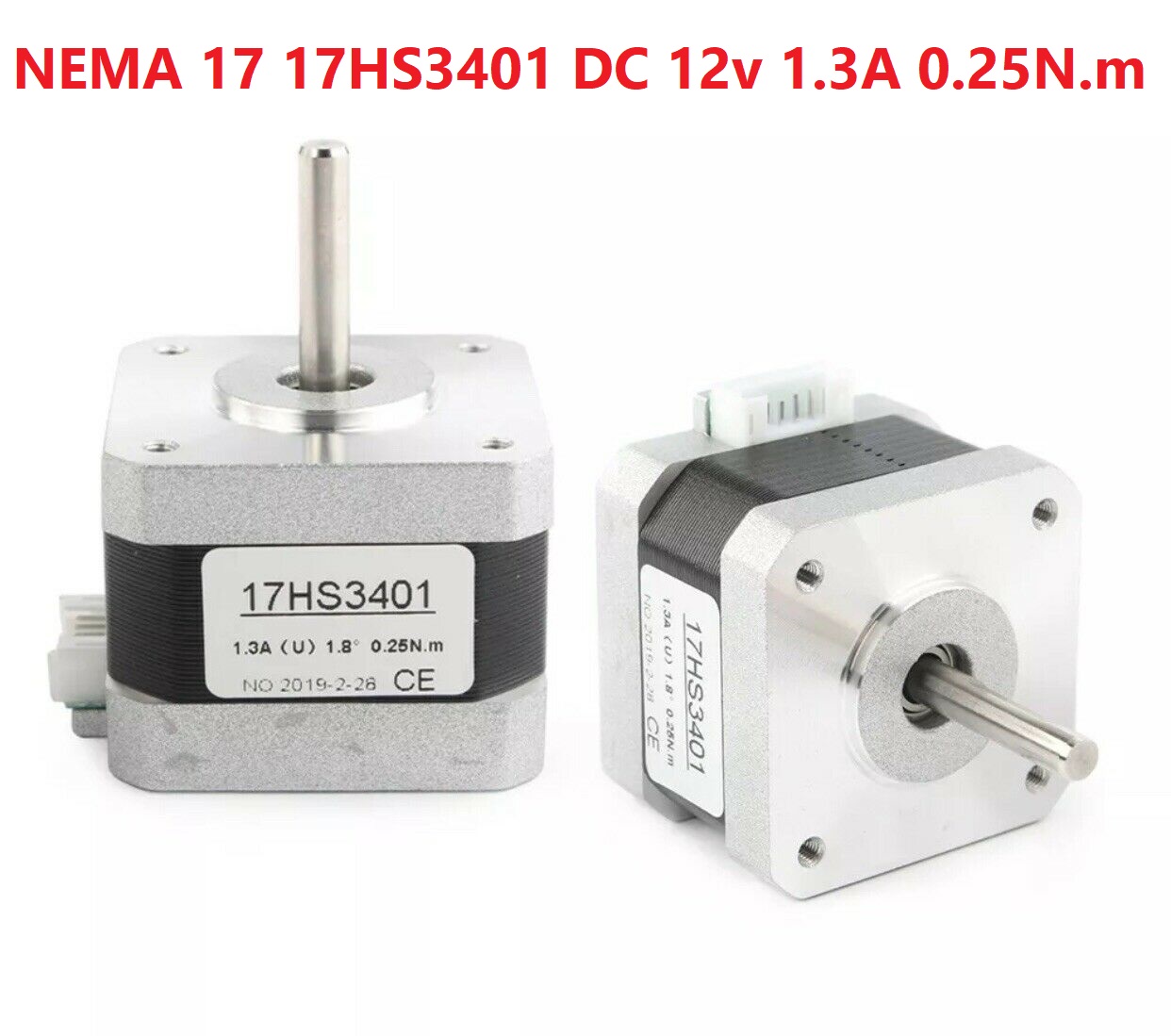 0.25N.m NEMA17 NEMA-17 17HS3401 DC 12v 1.3A 0.25N.m 1.8 Degree 4 Pin ...