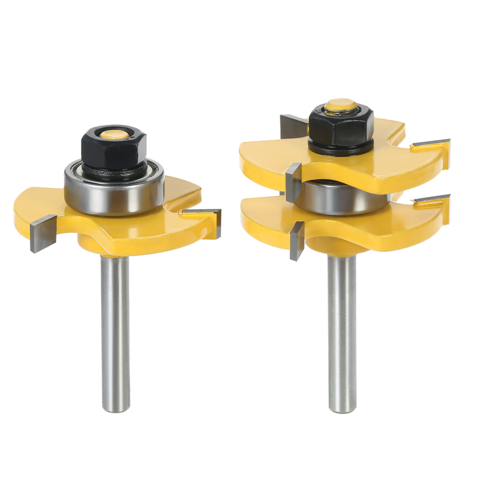 KOGEEK 2PCS 3/4" Stock 1/4" Shank Tongue & Groove Rou-ter Bit Set 3 ...