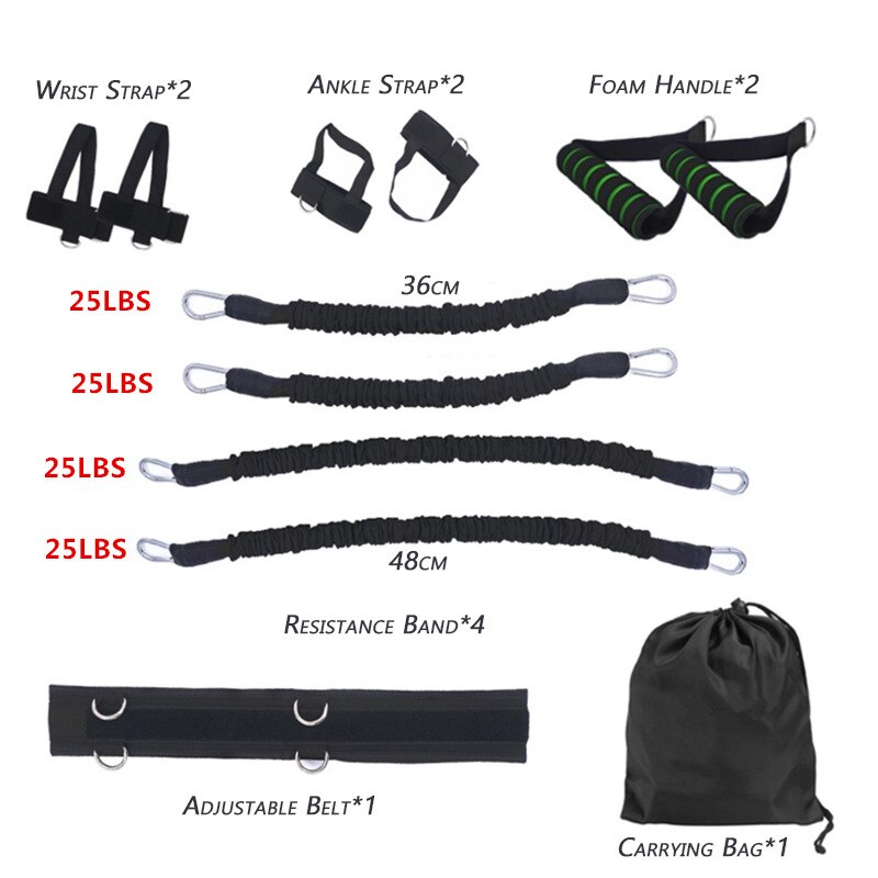 100 LBS Boxing Resistance Bands Set for Kickboxing Basketball Football ...