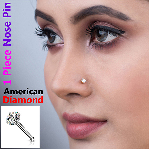 American Diamond One Stone Nose Pin -12cn Set A Introducing Party ...