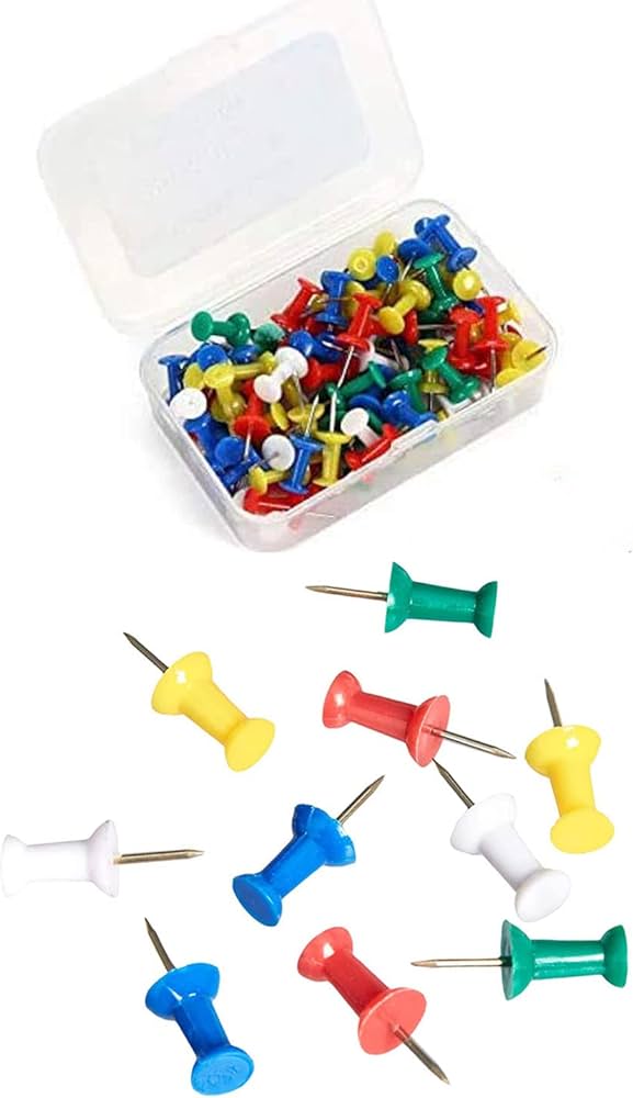 Push Pins 50 Pcs-1 Box - Multicolor (Notice Board Pin) | Daraz.com.bd