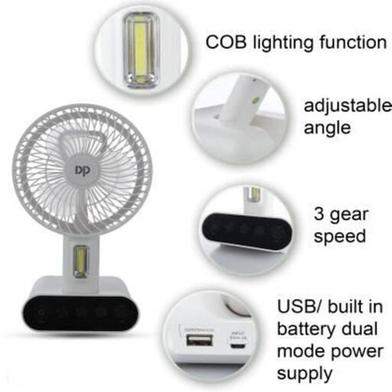 DP 7624 Rechargeable TableTouch Fan With Lamp USB Charging Portable ...