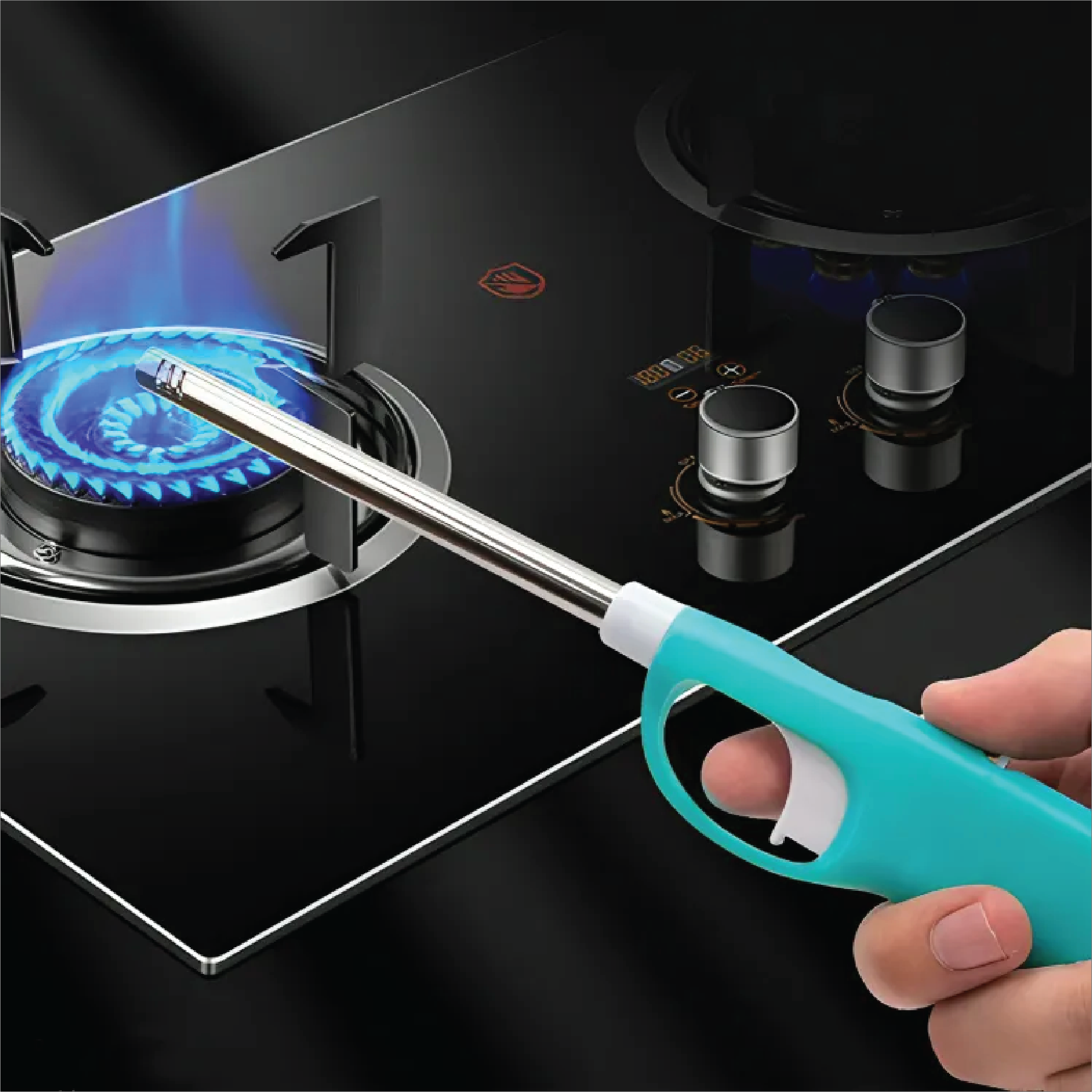 Kitchen gas lighter, plastic refillable electronic press button lighter ...