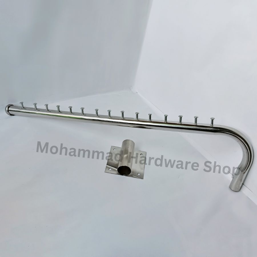 Mounted Wall Coat Rack Hanger Moving 15 Hook, Size:18" Stainless Steel ...