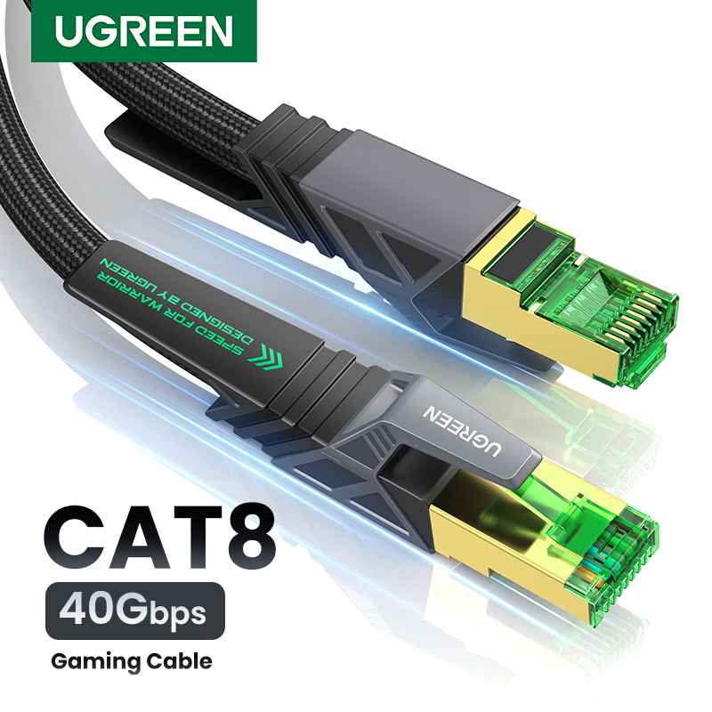 UGREEN Game Ethernet Cable, CAT 8 High-Speed Professional Gaming Network Cable, 40Gbps 2000MHz ...