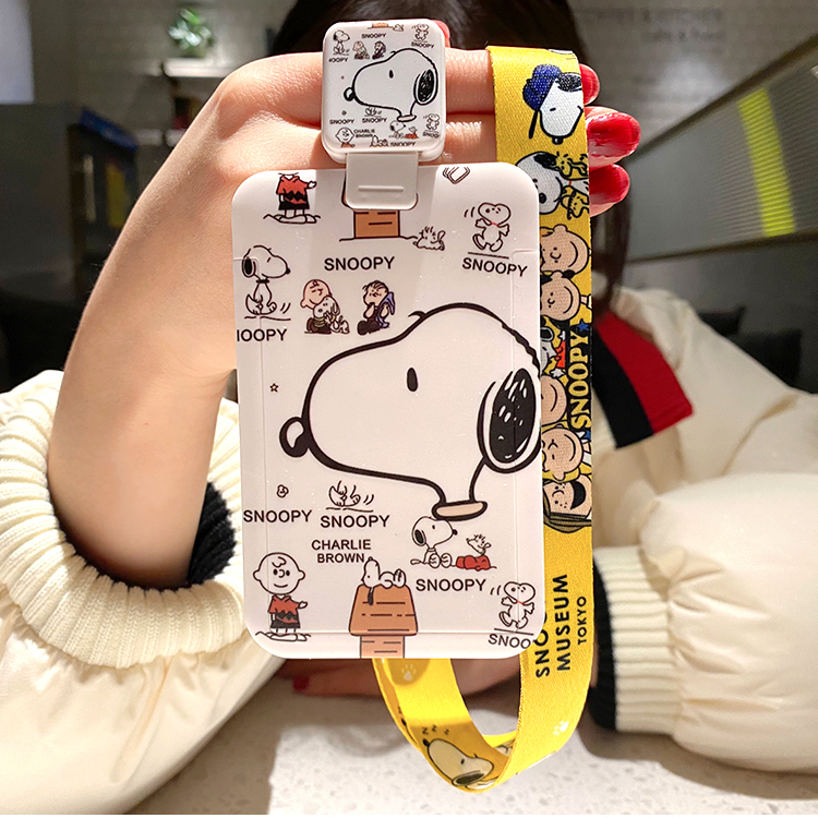 Snoopy Card Holder Student Health Code Anti-Lost Hanging Neck Key Chain ...