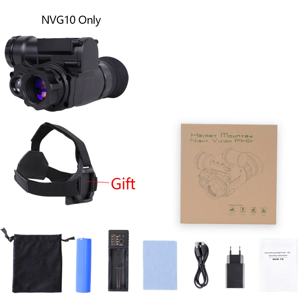 NVG10 Helmet Night Vision Goggle 1920x1080p Green Tactical Head Night ...