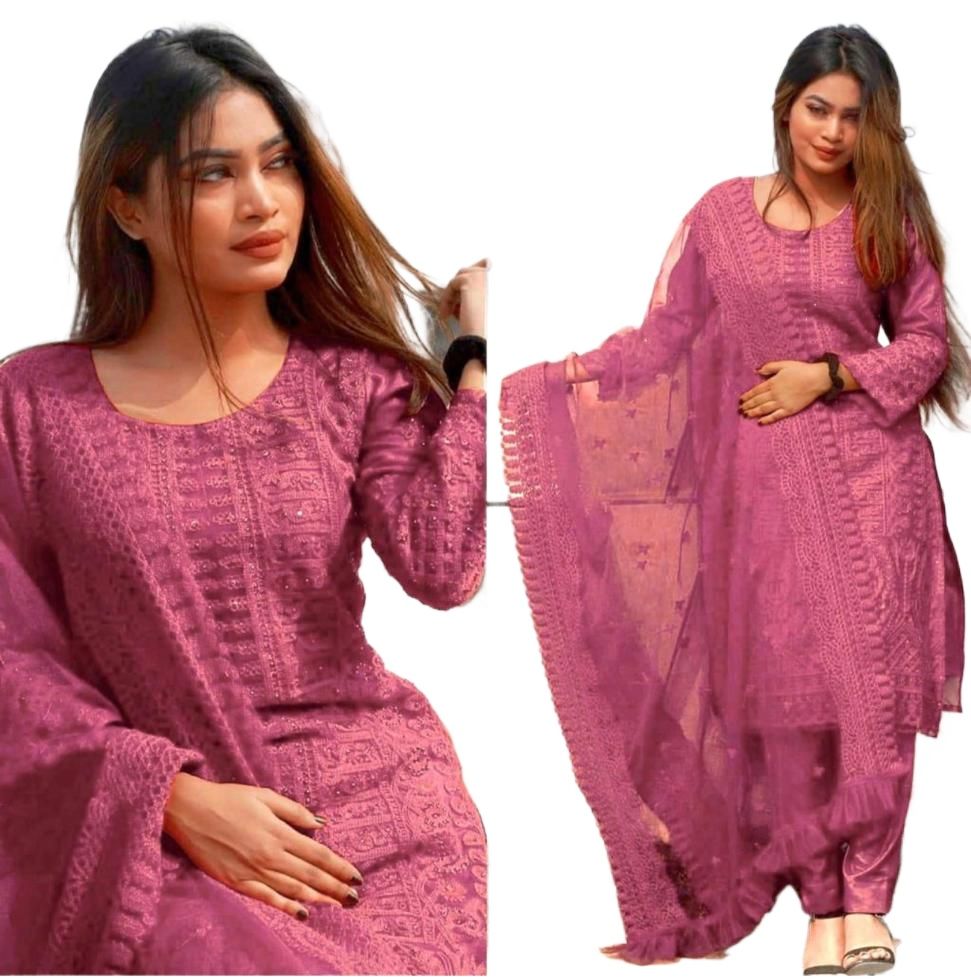 Ripti Museum Indian Soft Net Georgette Sufiya Nazim 4PC Shalwar Kameez for Women | Daraz.com.bd