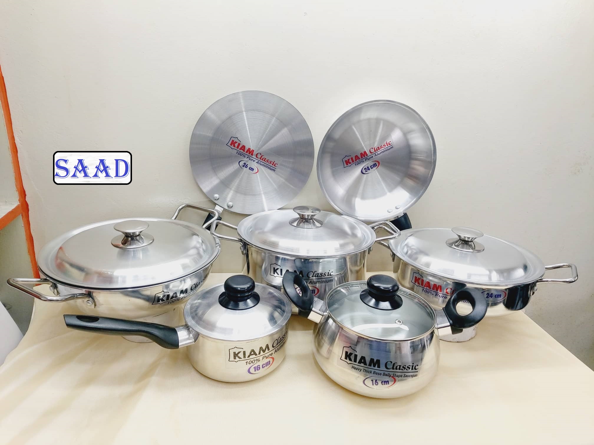 Kiam 12 Pcs Cookware Set Aluminium Family Pack. Casserole Stock Pot ...