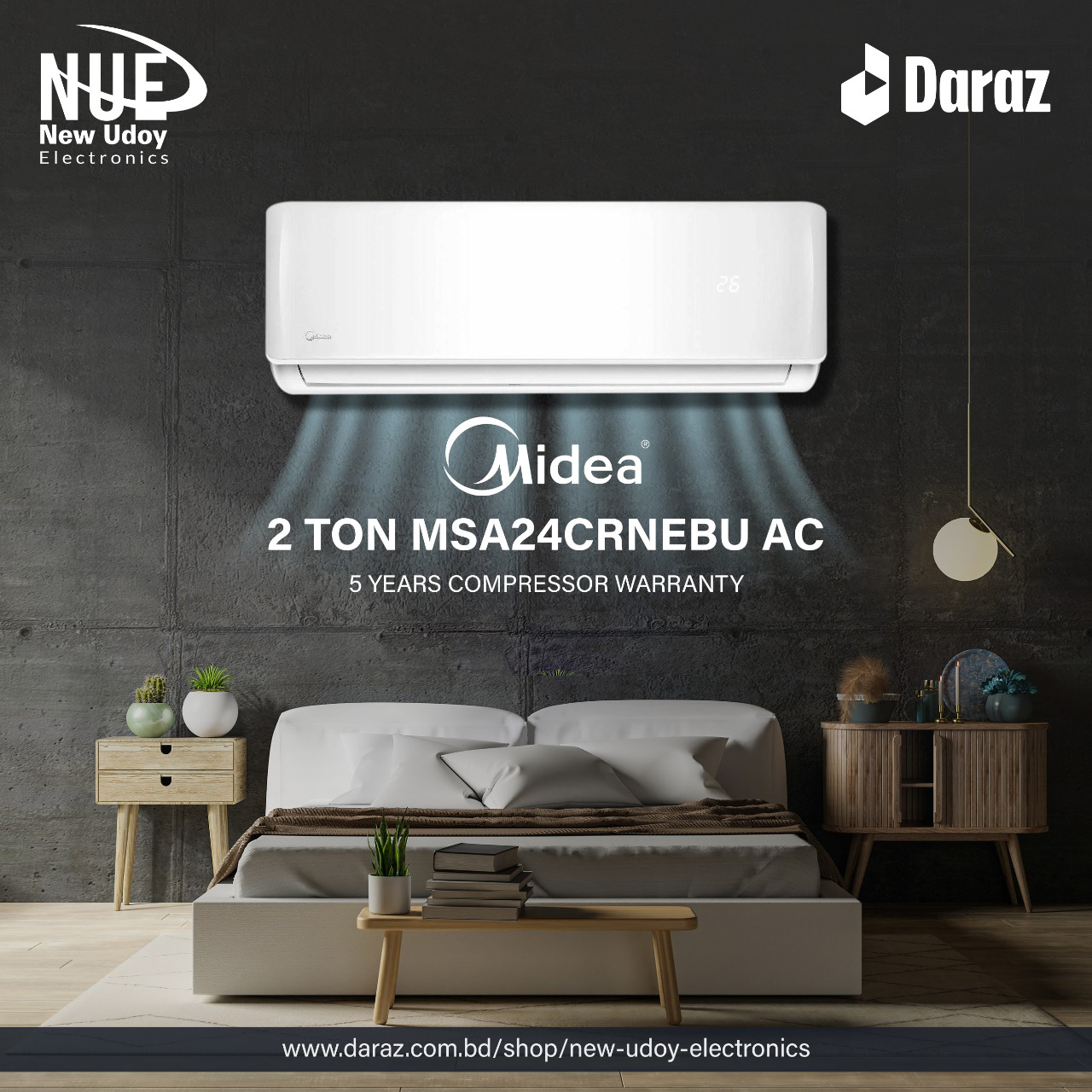 Midea 2 ton MSA24CRNEBU Air Conditioner ( 5 years compressor warranty ...