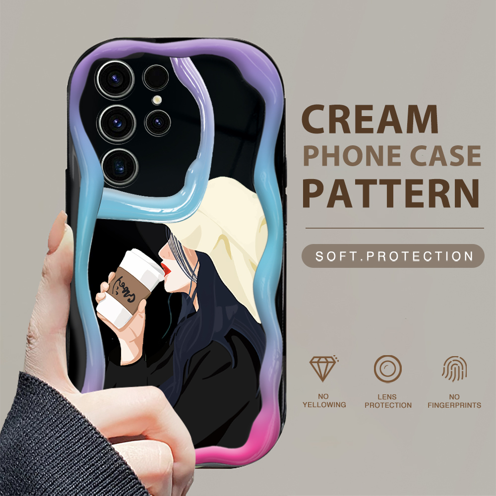 BILI for Samsung S24 Ultra 5G Back Cover Elegant Girl Pattern Cream ...