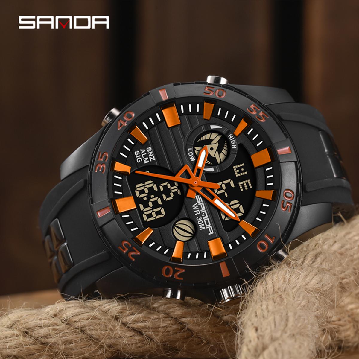 SANDA New Product Launches Fashion Luxury Men's Waterproof Sports Watch ...