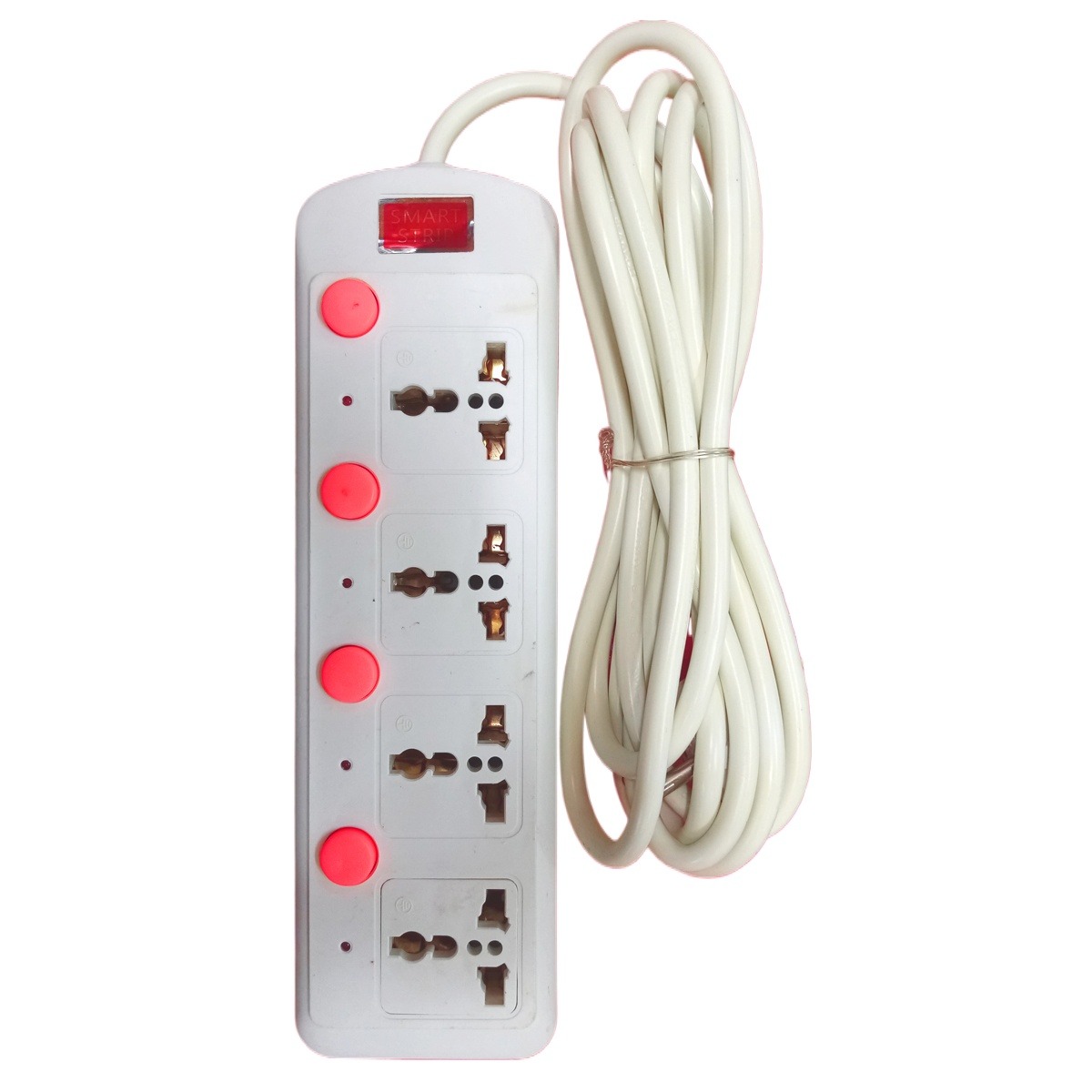 EXTENSION SOCKET/MULTI (2 PIN, 3 METER CABLE, 4 POINT, 4 SWITCH)- White ...