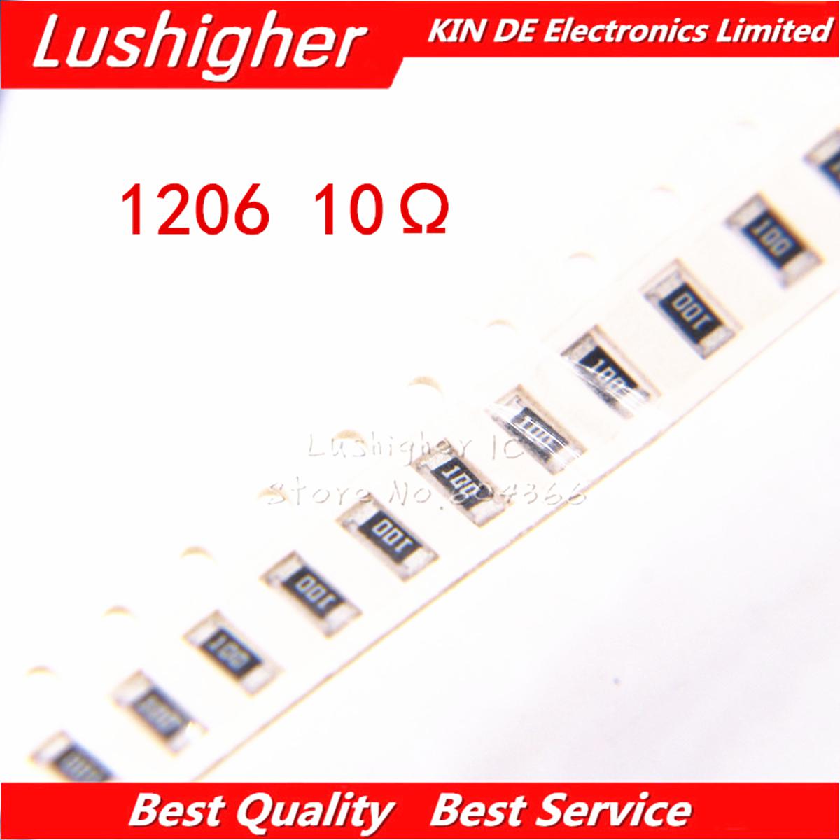 100PCS 1206 SMD Resistor 5% 10 Ohm 100 10.0ohm 10R0 | Daraz.com.bd