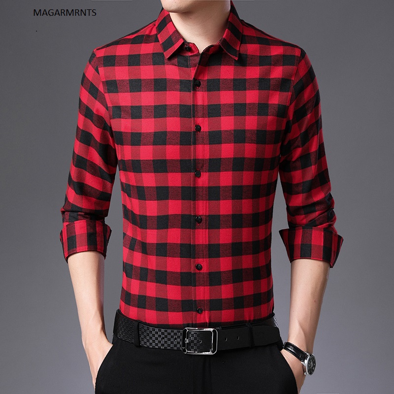 Black \u0026 Red Small Check Shirt For Men