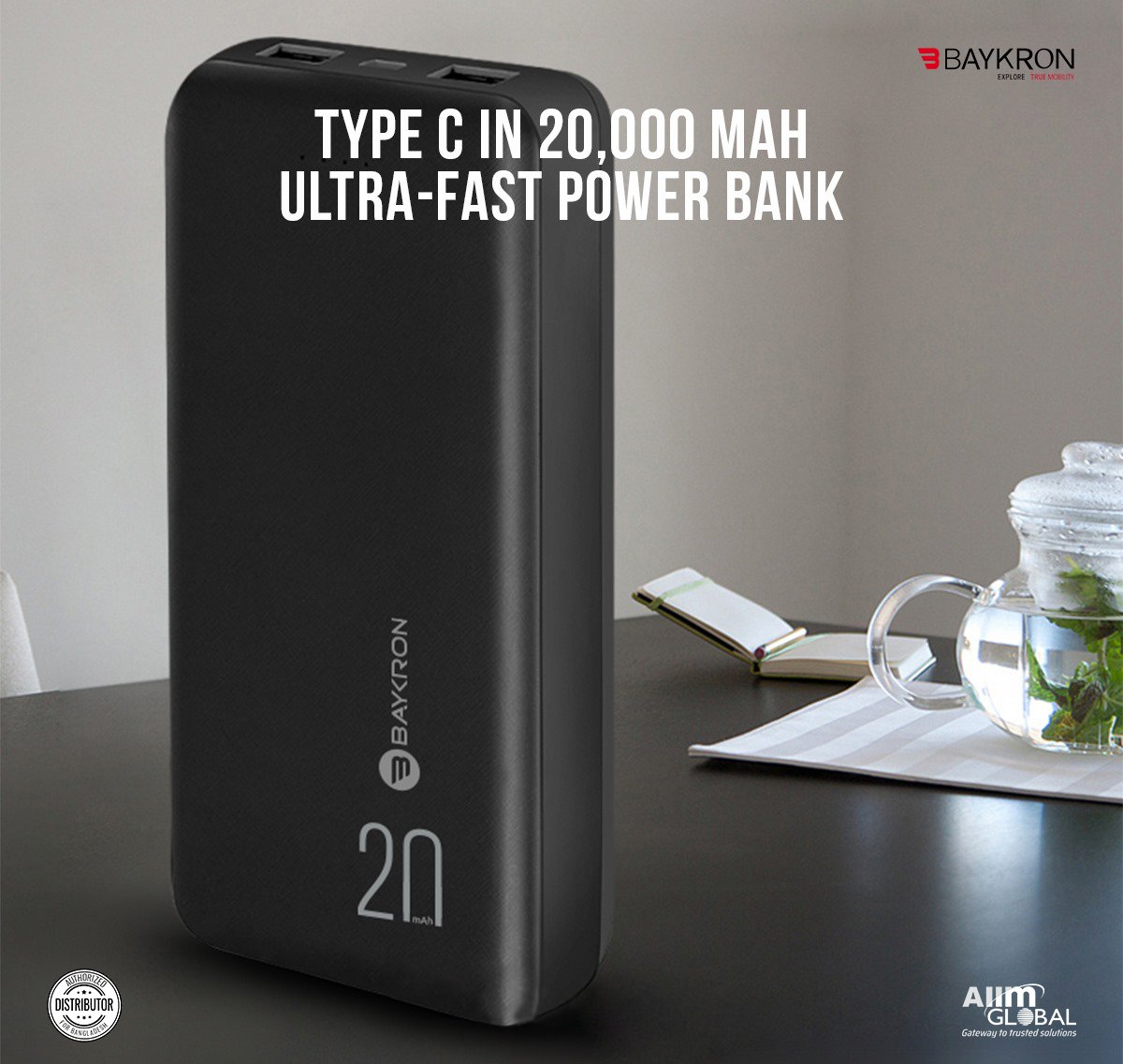 Baykron Power Bank 20000 mAh/ 2 USB/ 2 Amp / Indicator / Type C | Daraz ...