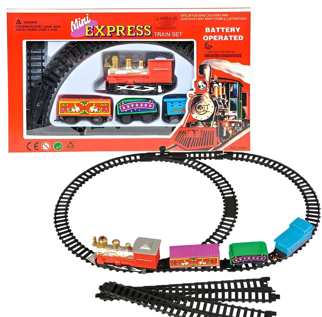 The Dreidel Company Mini Four Car Train Set Deluxe, Battery Operated ...