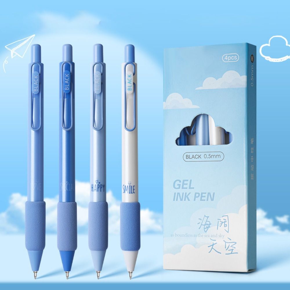 4PCS Coffee Beans Creative Stationery Black Color Ink 0.5mm Gel Pen ...