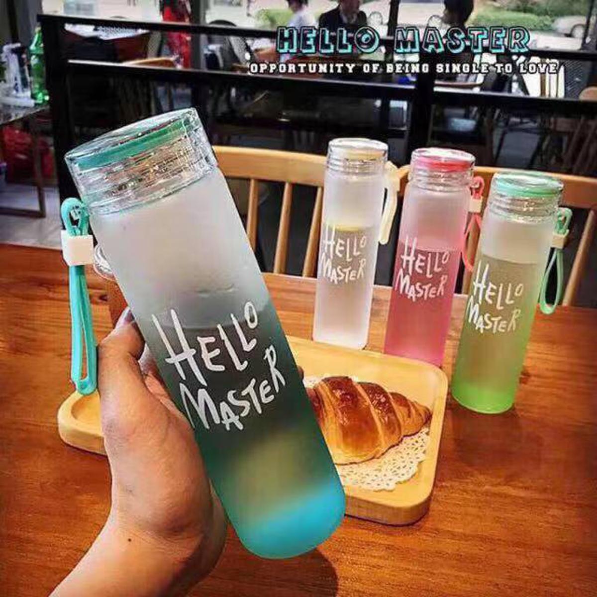 Hello Master 480ml Glass Water Bottle with Leakproof Lid | Daraz.com.bd