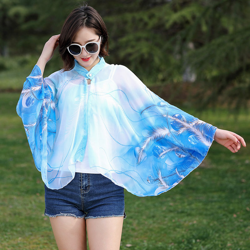 Happy day Summer Sunscreen Clothes Women Cycling Cloak Shawl Coat ...