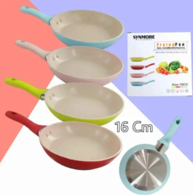 Non Stick Forged Frying Pan 16Cm Marble Stone Coating And Silicone ...