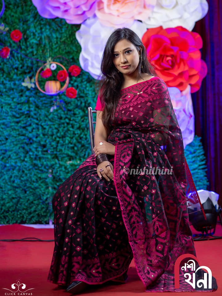 Weightless Tangail Half Silk Jamdani Saree for Women - Comfortable and ...