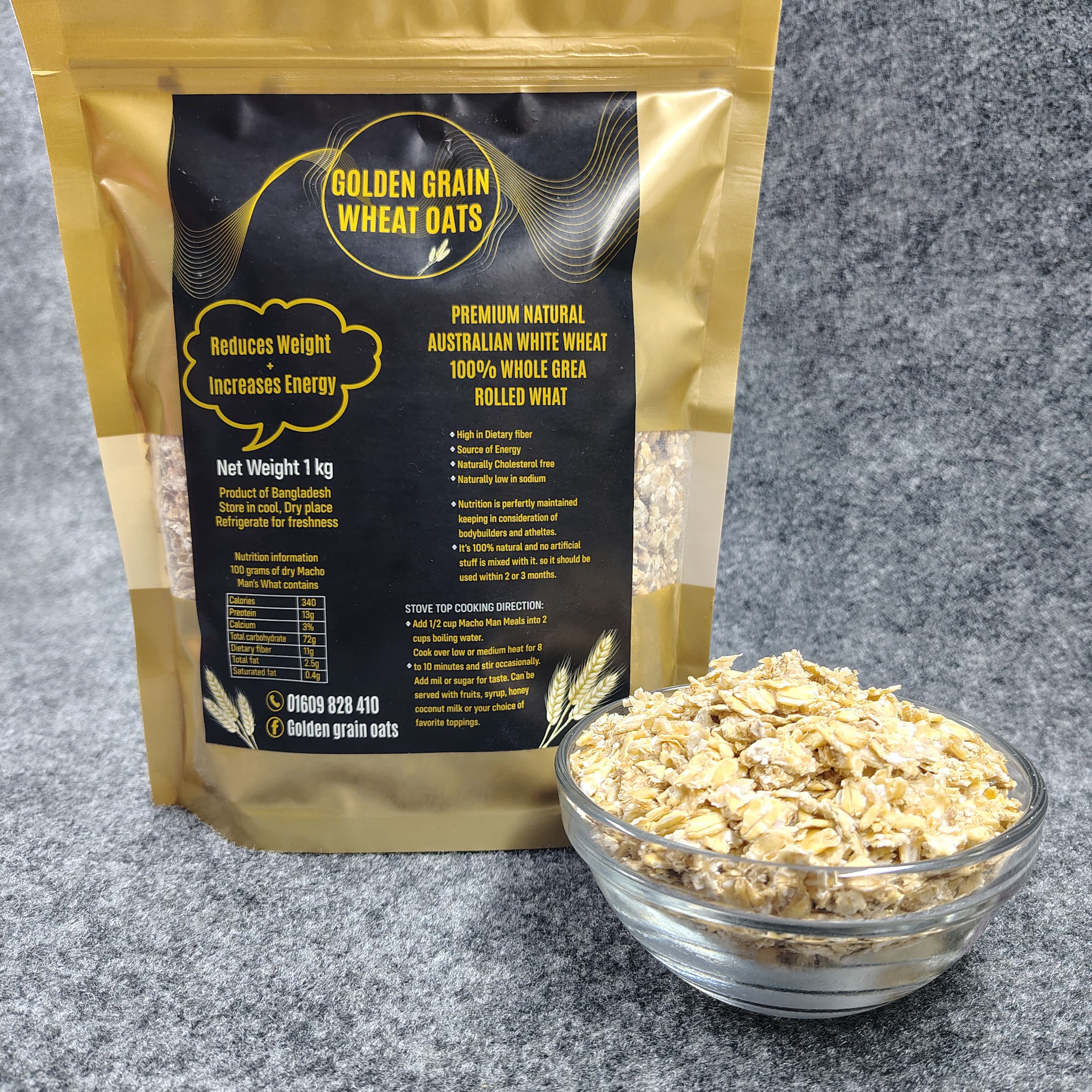 whole grain rolled wheat (oats)-1kg | Daraz.com.bd