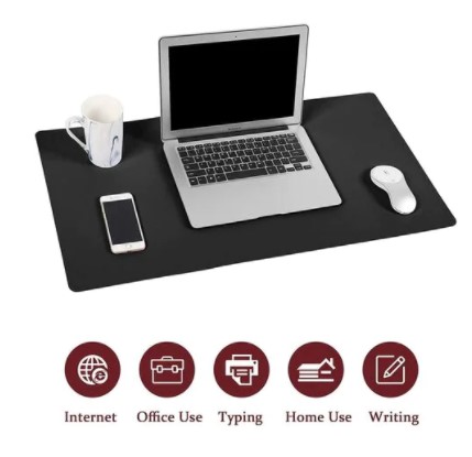 Mouse Pad Office Desk Mat Non-Slip PU Leather Desk Blotter Leather ...