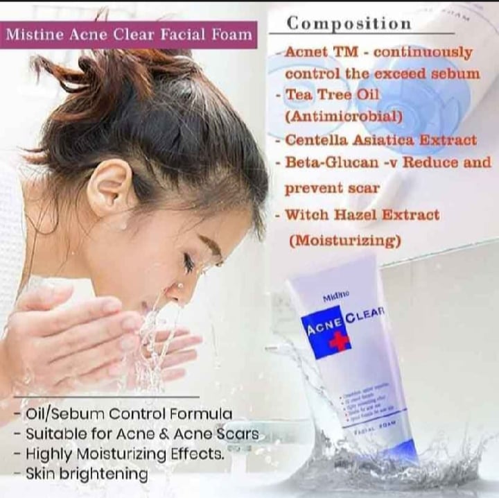 MISTINE ACNE CLEAR FACIAL FOAM 85G - Face Wash(Made in Thiland) | Daraz.com.bd