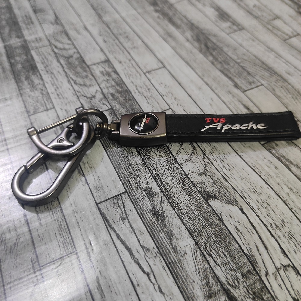 TVS Apache Universal Leather Logo Key Ring For Bike Motorcycle Car ...