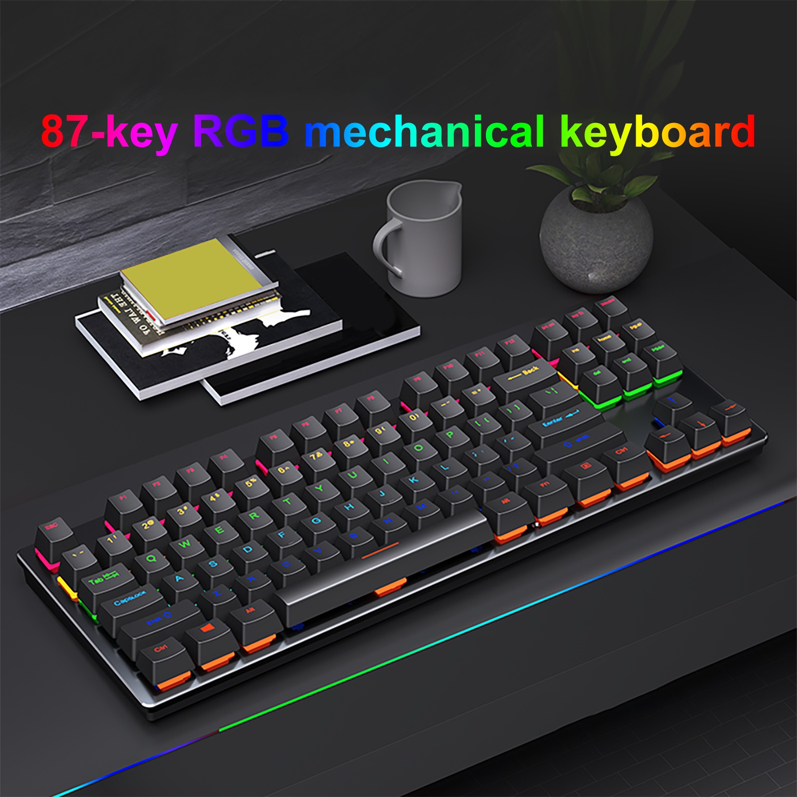 Keyboard Fine Workmanship 87 Keys USB Gaming Mechanical Keyboard ...