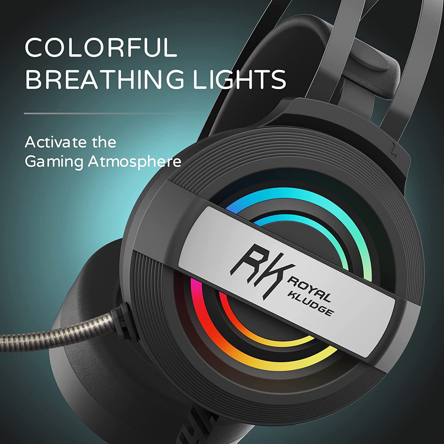 ROYAL KLUDGE RK E6000 Gaming Headset black/white with Microphone with ...