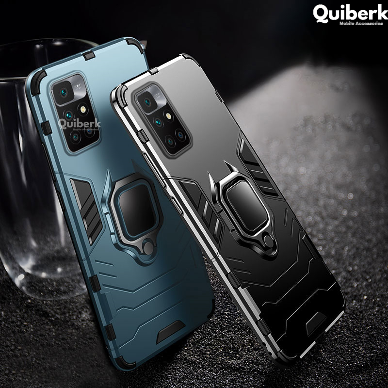 Quiberk for Xiaomi Redmi 10 / Redmi 10 2022 / Redmi 10 Prime Case Shockproof Armor Metal Ring ...