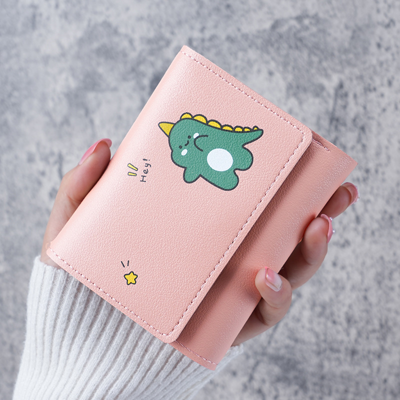Women's Short Print Cute Three Fold Card Holder Girl Multi Card Holder ...