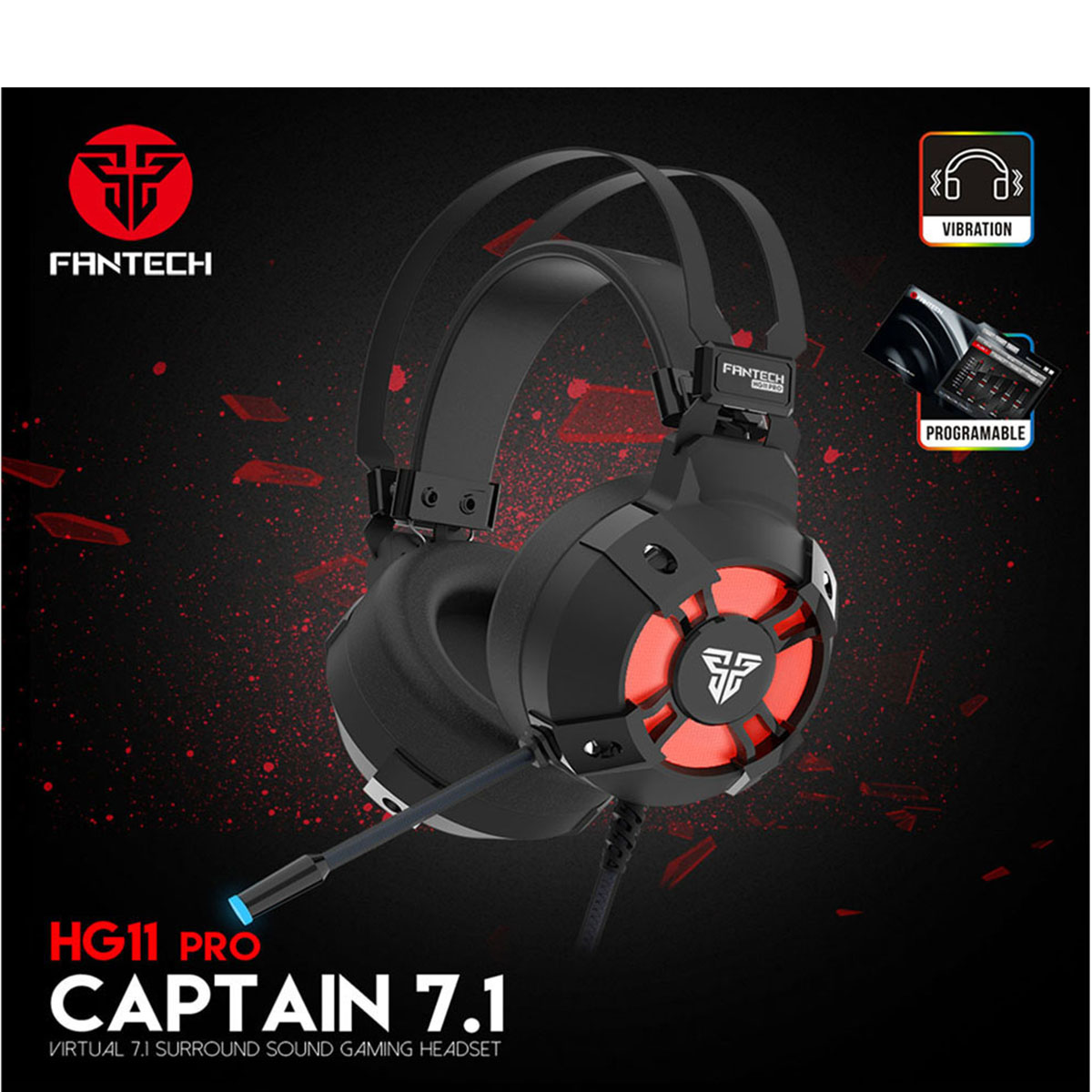FANTECH HG11 PRO RGB Gaming Headphone Virtual 7.1 Channel Surround ...