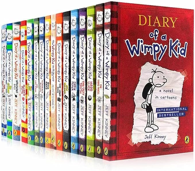 Jeff Kinney Diary of a Wimpy Kid Book Series, Complete Collection 1-19 ...
