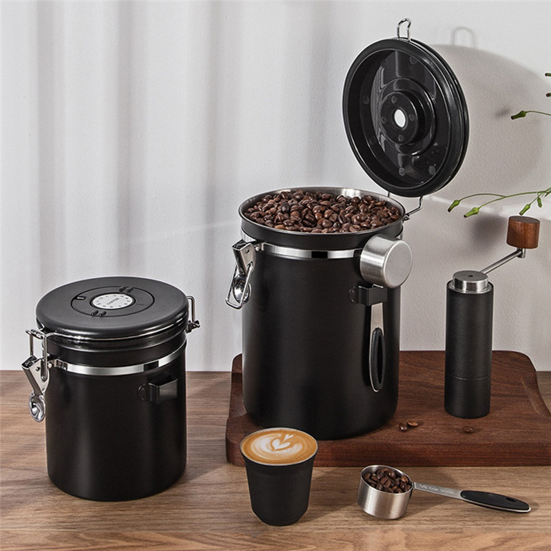 1 Piece Coffee Storage Container Stainless Steel Coffee Bean Can ...