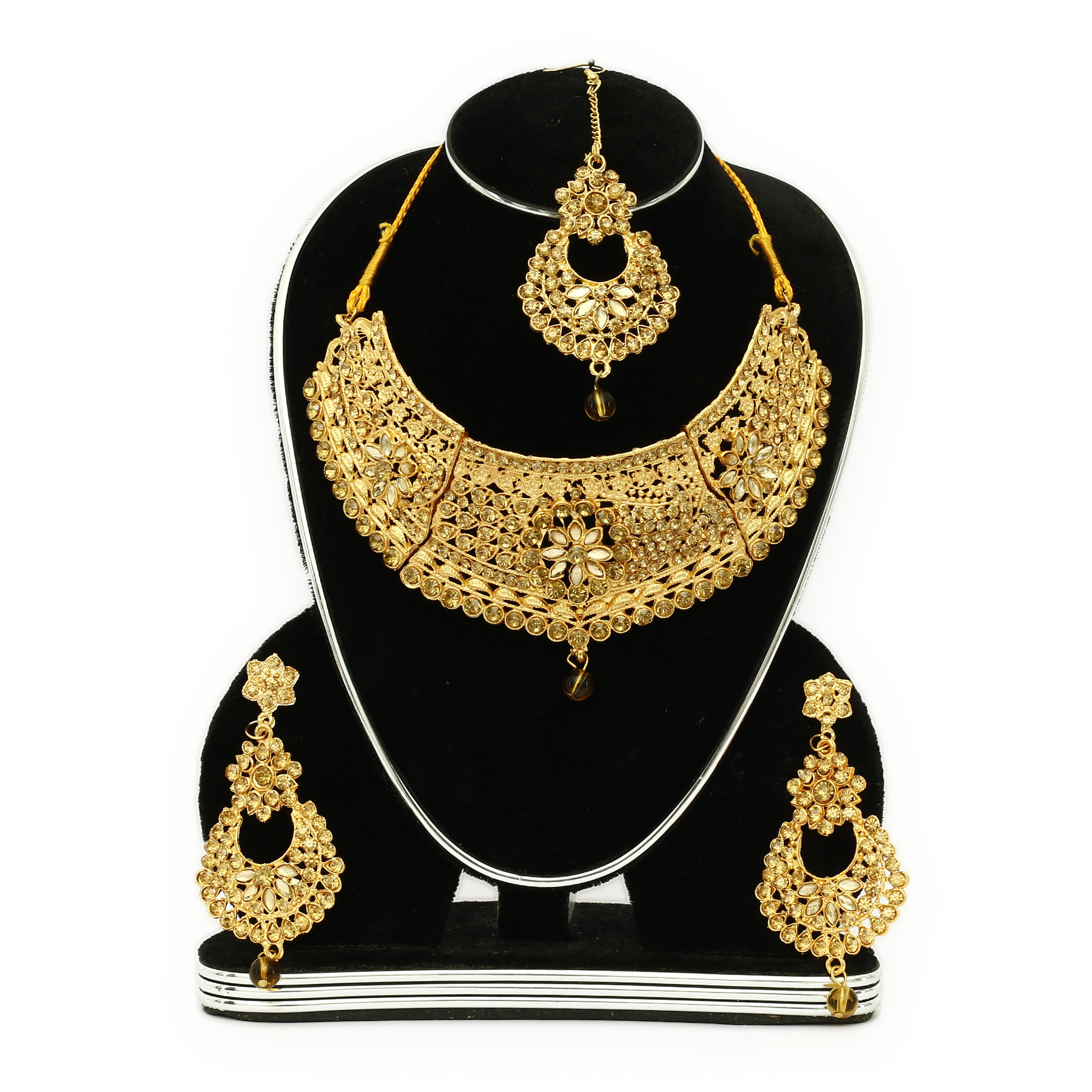 Exclusive Design 3 Part Jewellery Set (Necklace, Earrings & Tikli) For ...