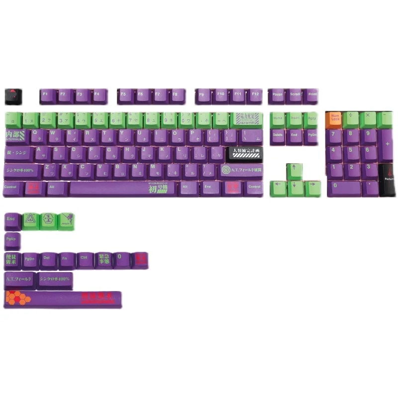EVA 01 GMK 120 Keys Anime Mechanical Keyboard PBT Keycaps OEM Profile ...