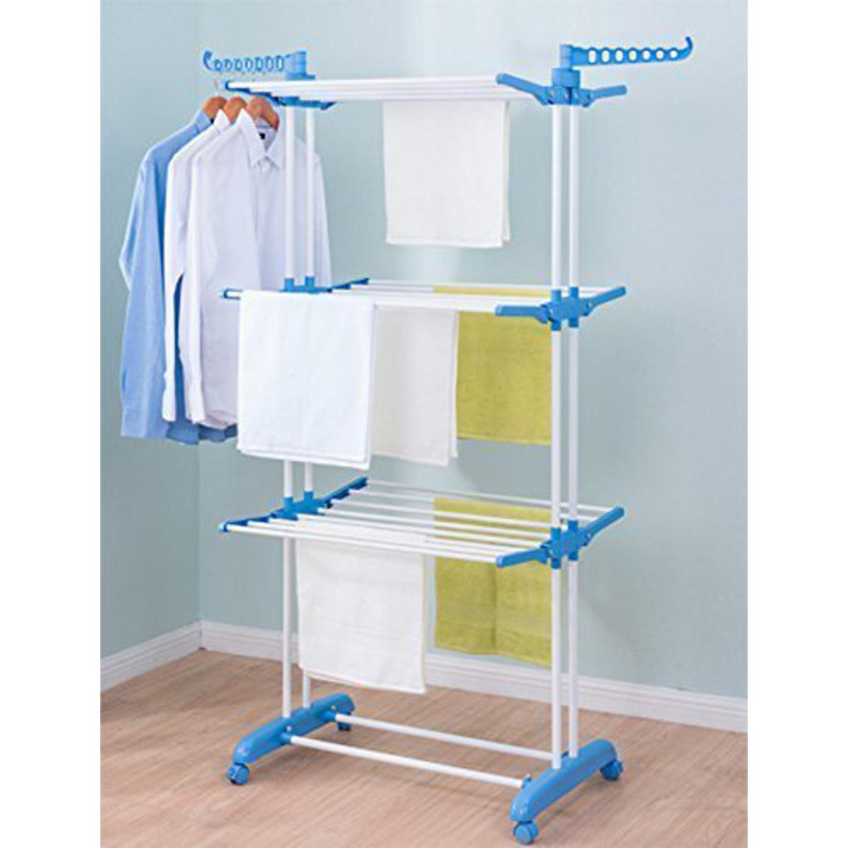 Cloth Hanger Rack With Double Pole-Stand - 3 Tier | Daraz.com.bd