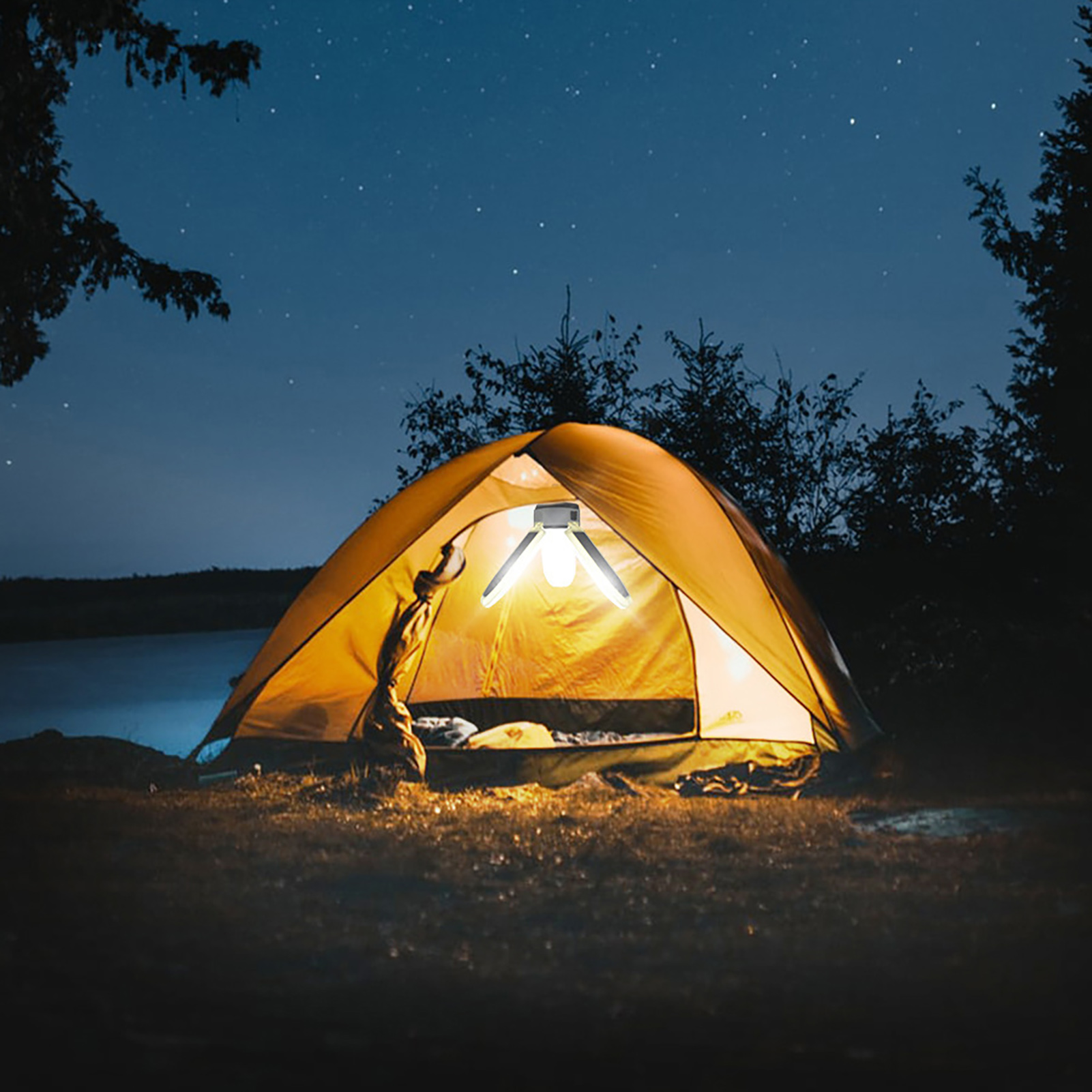 Tent Light Wide Range Solar Powered Three Blades Folding LED Camping ...