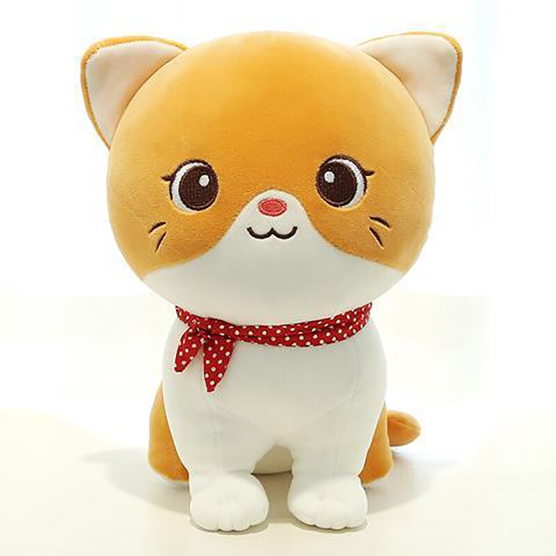 24cm Squishy Kawaii Cat Doll Plush Toy Brown White Grey Black Soft ...