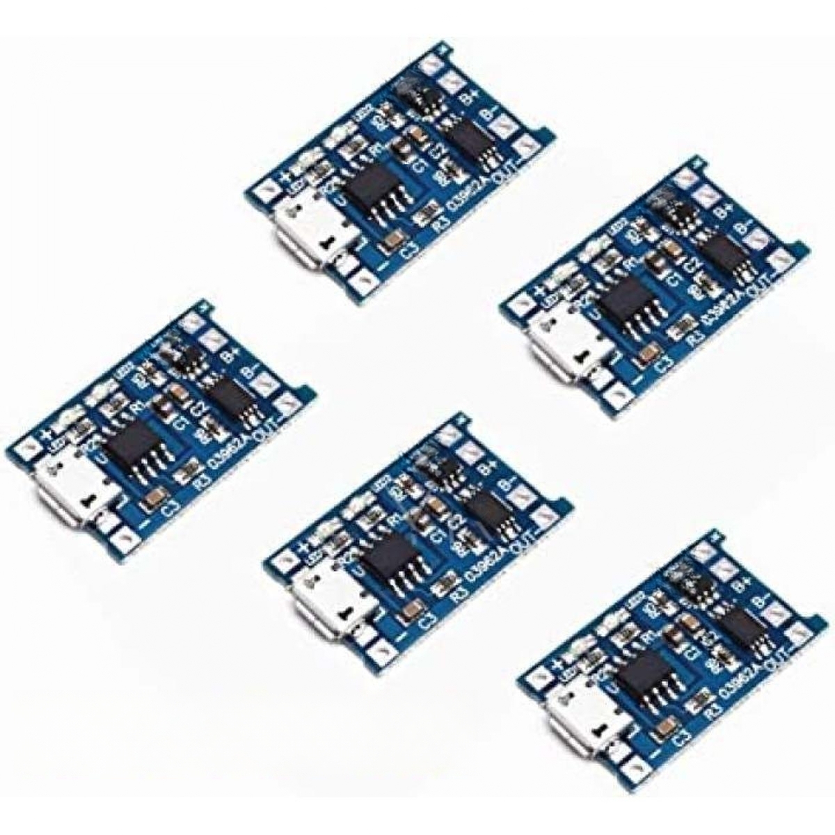 Bundle of 5 Pieces TP4056 Micro USB Battery Charger Module Circuit ...